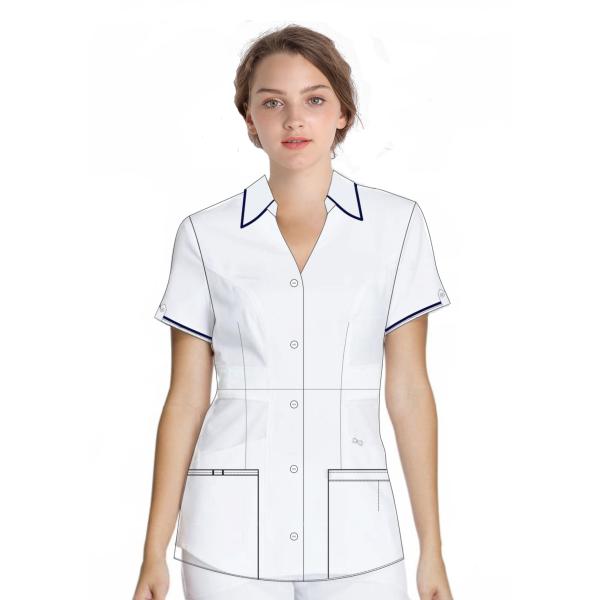 Quality Customized Short Sleeve 42% Polyester Nurse Medical Uniform Antimicrobial for sale