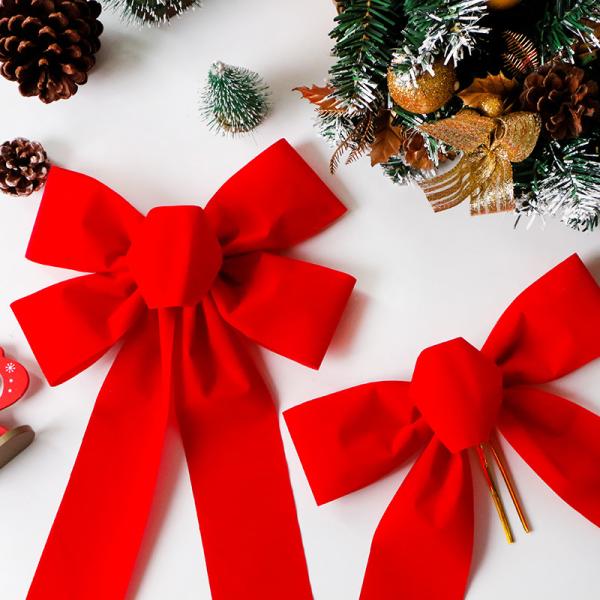 Quality Customized Red Velvet Light Ribbon Bows for Birthday and Party Decorations for sale