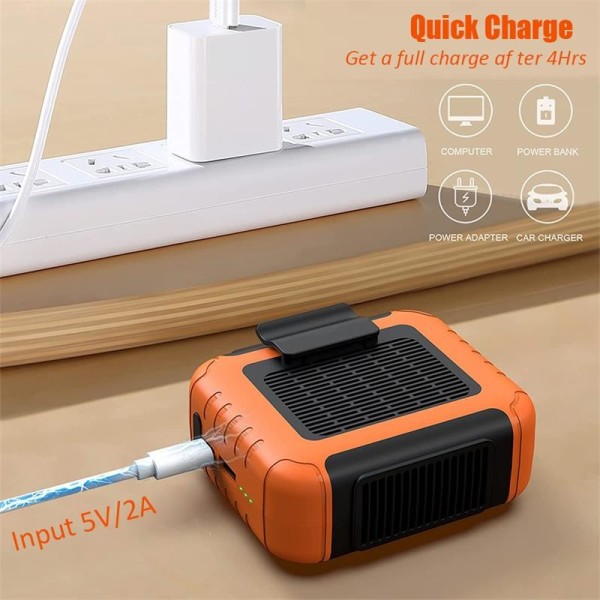 Quality 6000mah Rechargeable Portable Waist Fan Hanging Small Waist Clip Fan for sale