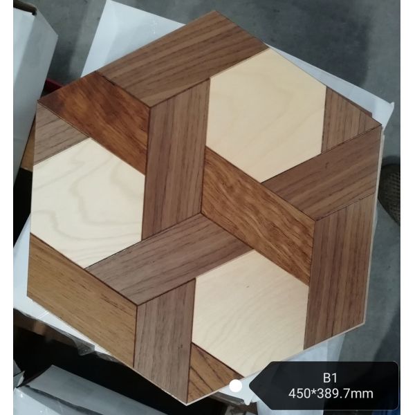 Quality Hexagon Wood Engineered Parquet Flooring With Different Styles And Mixed Woods for sale