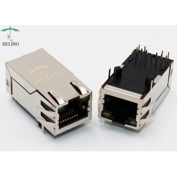 Quality Built - In LED Integrated Magnetics RJ45 2.5 G / 5 G Base - T PCB Jack Connector for sale