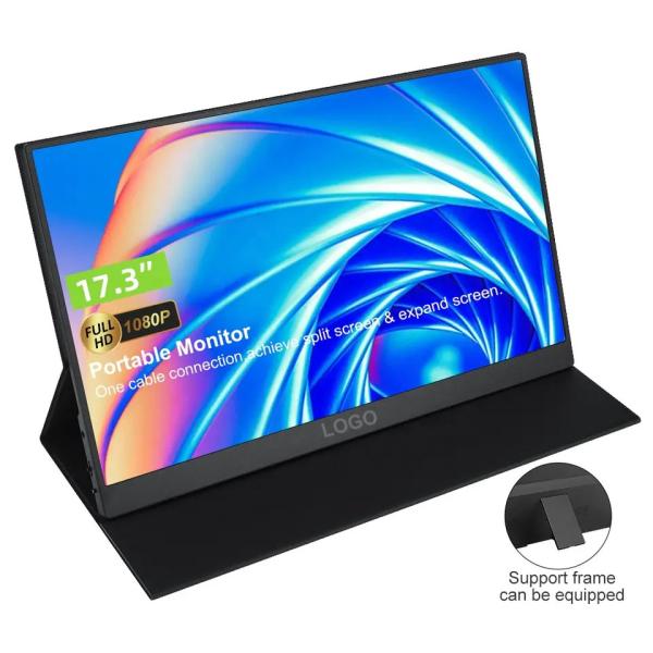 Quality 17.3 Inch USB-C Portable Monitor With Built In Battery 10000mAh Touch Screen 4K For Laptop for sale