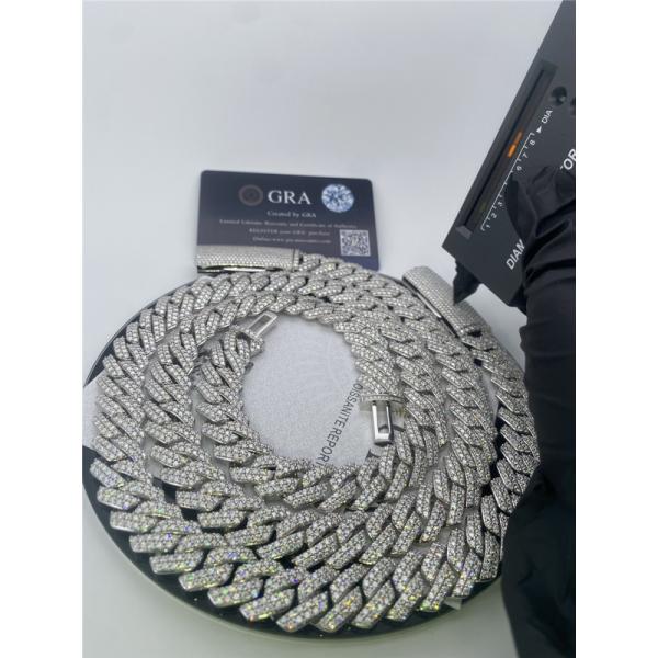 Quality Flawless Moissanite Hip Hop Chains Custom Stamped American Diamond Necklace for sale