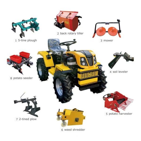 Quality 4X4 Versatile Mini Tractor 2 Disc Mower 1 Cylinder Agriculture Tractor Mini for sale