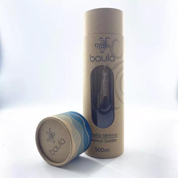 Quality Printed Kraft Paper Tube with Window for Wine Bottle Cup Packaging for sale