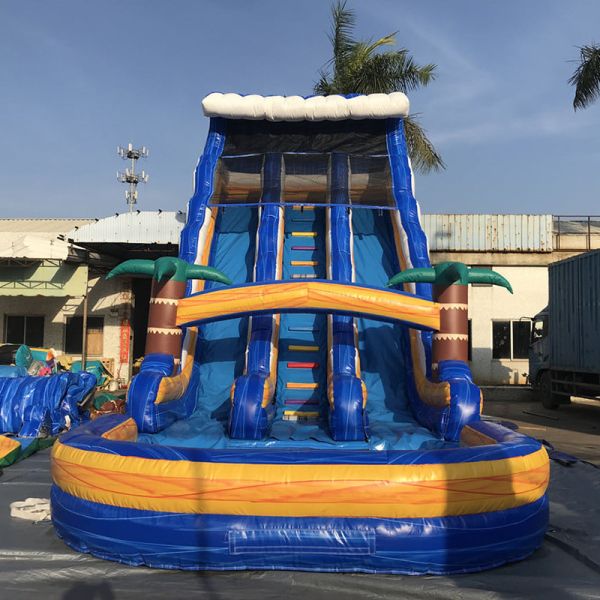 Quality Customized Size Commercial PVC Water Slide Inflatable with Pool and Removable for sale