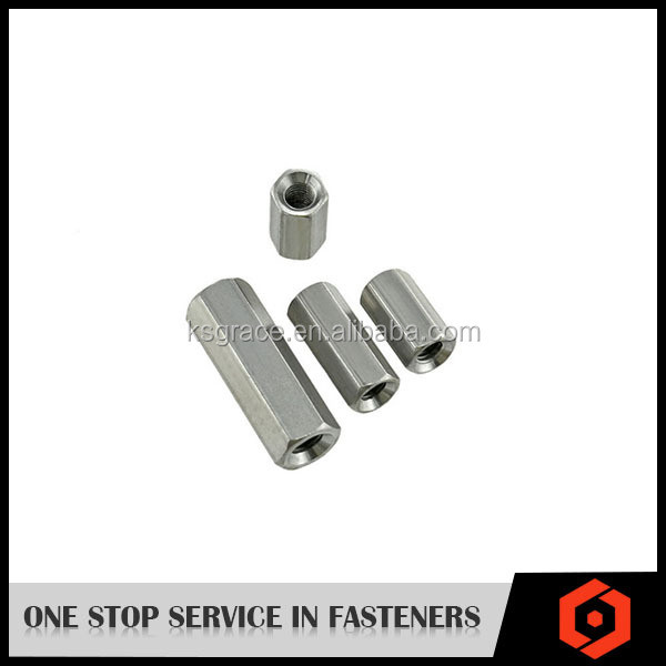 Quality Stainless Steel 304 316 Long Connector Thread Nut DIN6334 Hex Coupling Nut for sale