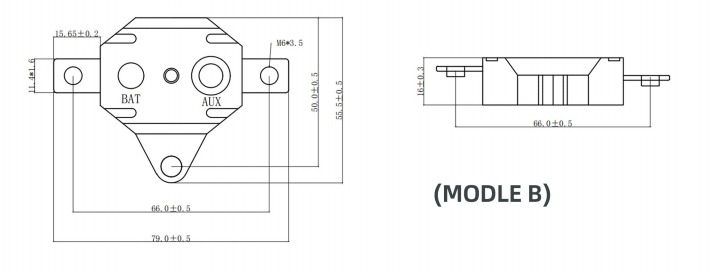 HCET 37 Series Circuit Breaker dimensional drawings and measurements