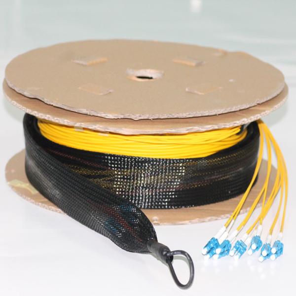 Quality 12 Cores Pre Terminated Fiber Optic Cable LC UPC To LC UPC Multimode OM3 for sale