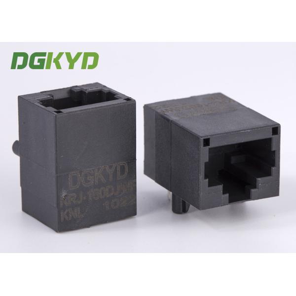 Quality 10/100 BASE 1x1 Tab Down RJ45 Network Connector with transformer PBT black for sale