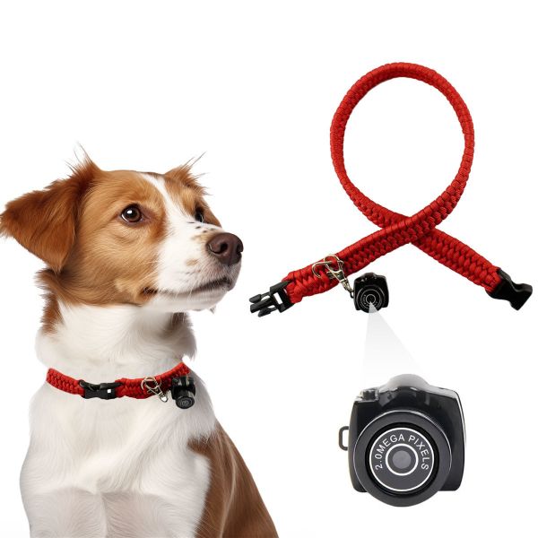 Quality Polyester USB Cat Tracking Collar With Camera 58cm Cat Collar Camera Wifi for sale