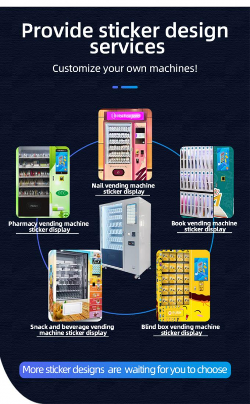 You can customize the sticker for your sports vending machine.