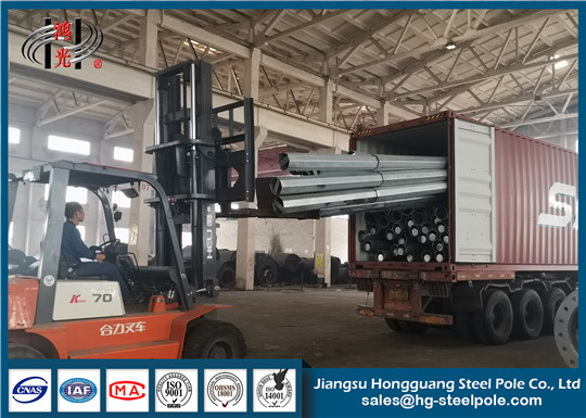 Quality Standard Direct Burial Galvanized Steel Pole , Power Transmission Steel Tubular for sale
