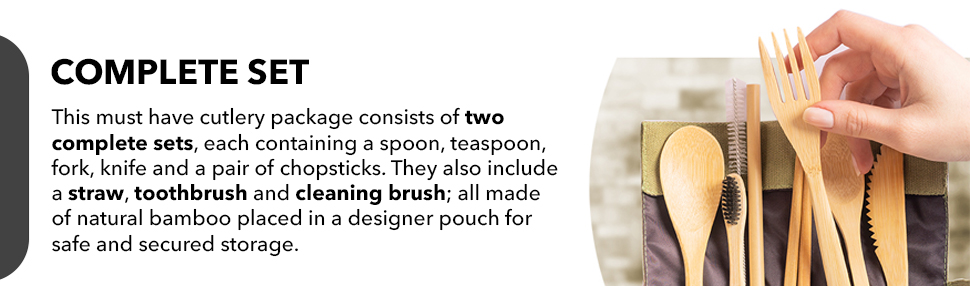 reusable utensil set silverware utensil carrying wood sustainable lunch vegan tools cultery set