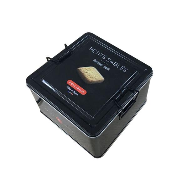Quality Biscuit packing Square PMS Metal Tin Box With Removable Lid for sale