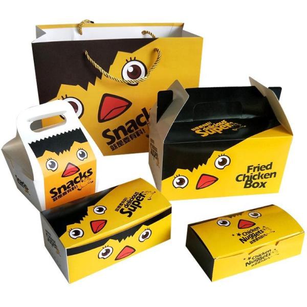 Quality Eco-friendly custom fried chicken box biodegradable disposable fast food for sale