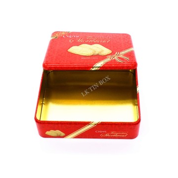 Quality Christmas Blue Rectangular Tin Box For Chocolate Cookie Gift Promotions for sale