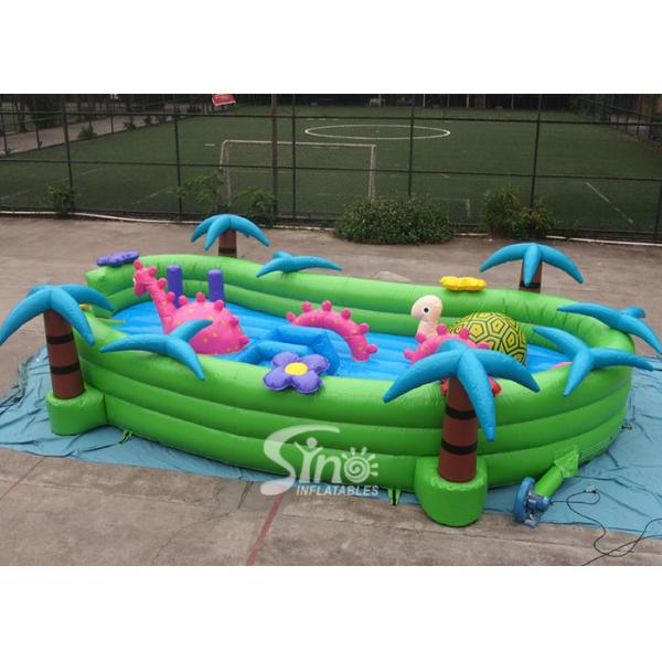 Quality Toddlers Garden Inflatable Games With Horse And Turtle , Green / Blue / Pink for sale