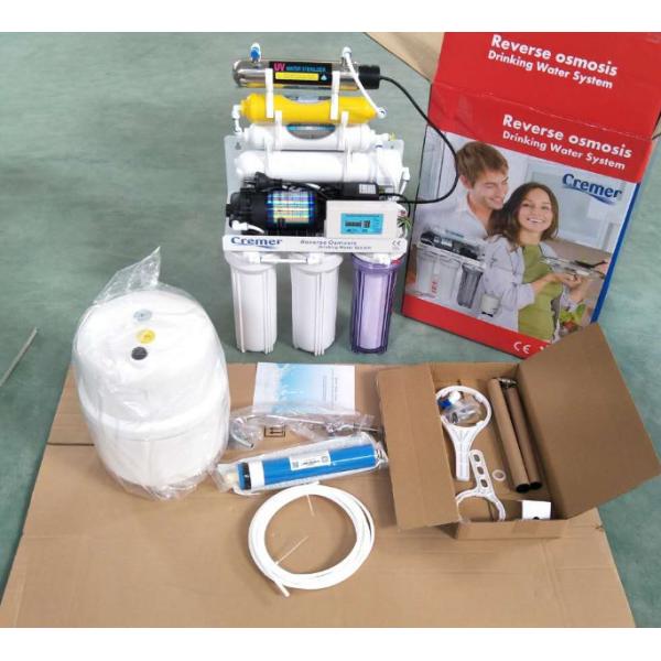 Quality Household Reverse Osmosis Water Filtration System 7 Stages With UV Lamp 50GPD Capaicty for sale