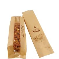 Quality Kraft Bakery Plastic Bread Bags With Window Recyclable Customized for sale