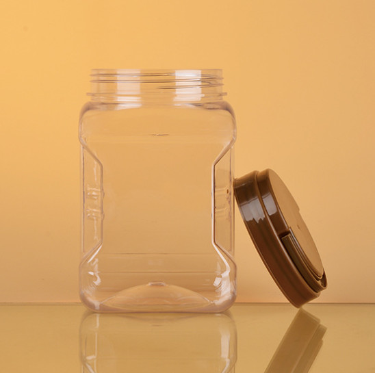 Quality 380ml Plastic Screw Cap Jars 20cmx20cm Plastic Cookie Containers for sale