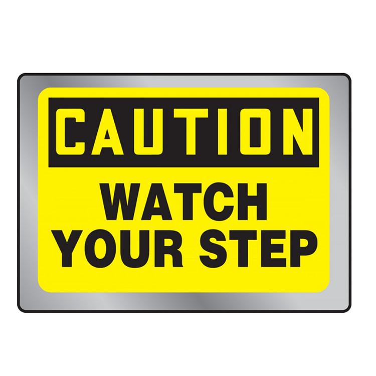 Warning Photoluminescent Signage Laser Engraved Stainless Steel Plaques ...