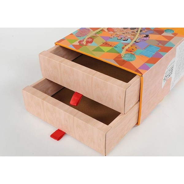 Quality Double Layer Cardboard Drawer Storage Box CMYK / Pantone Printing for sale