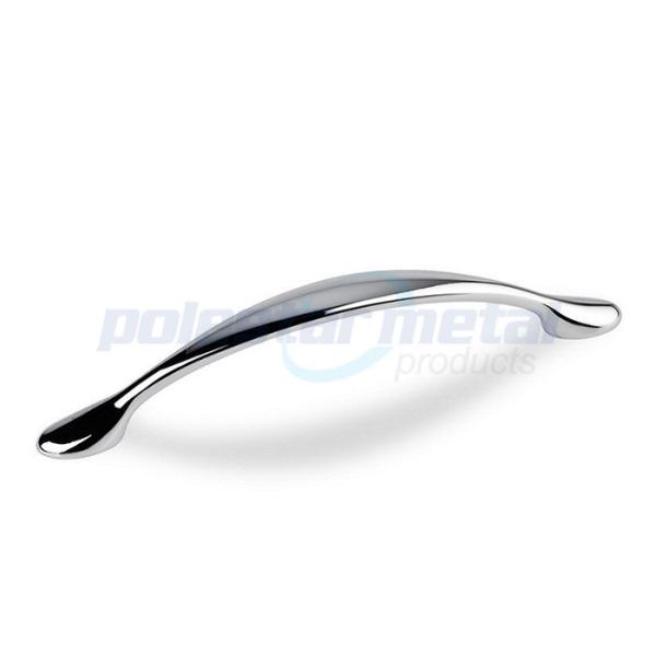 Quality 128mm CC Polished Chrome Cabinet Pulls Modern Bow Pull Handle For Furniture for sale