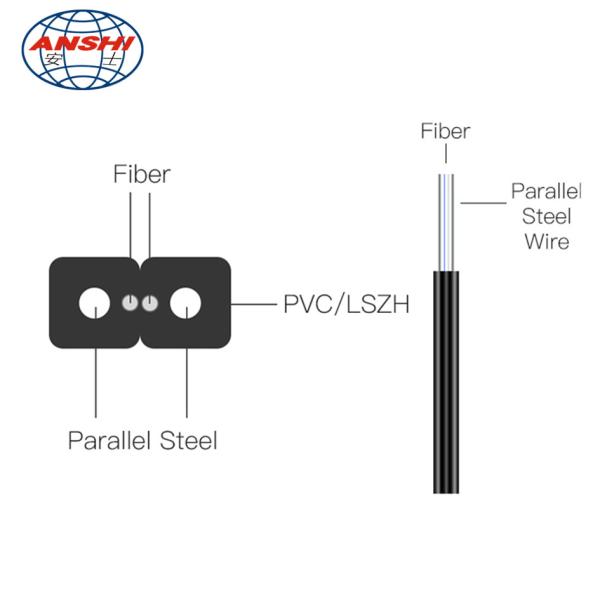 Quality Outdoor Fiber Drop Cable 1 2 4 Core G652D G657A G657A2 Single Mode ISO9001 for sale