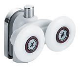 Quality Double 5-6mm Thick White Wheels Plastic Sliding Door Rollers OEM For Shower Room for sale