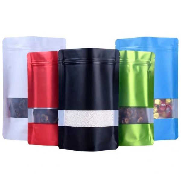 Quality Customizable Stand up Pouch With Window Food Packaging Bag Ziplock Bag for sale