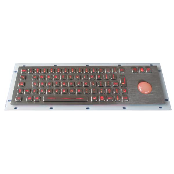 Quality IP65 metal backlit USB keyboard with illuminated transparent  mechanical trackball for sale