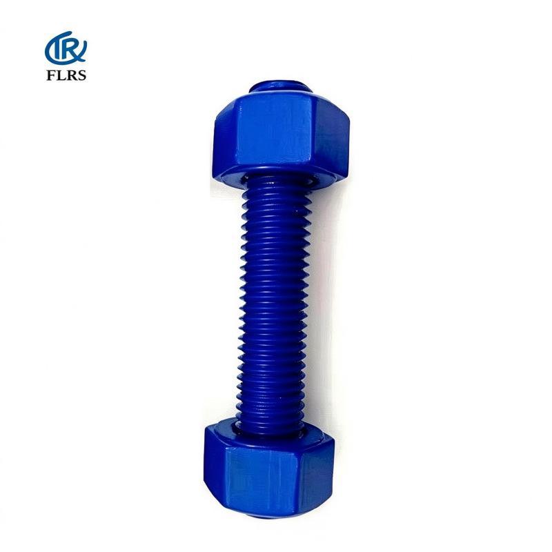 Quality PFTE Coating Double Ended Bolt / A193B7 /A1942H XYLAN Stud Bolts for sale