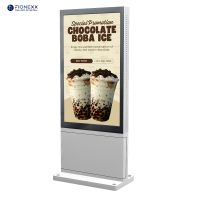 Quality Durable 75 Inch Outdoor Digital Totem Silver Shell Smooth Appearance for sale