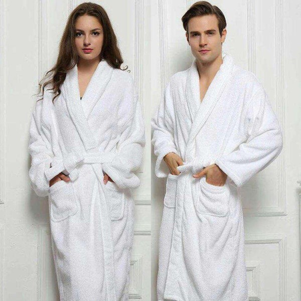 Quality Custom Soft Terry Towelling Dressing Gown 100% Cotton With Solid Pattern for sale