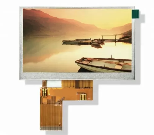 Custom Transparent 4.3 TFT LCD Display side view with detailed dimensions