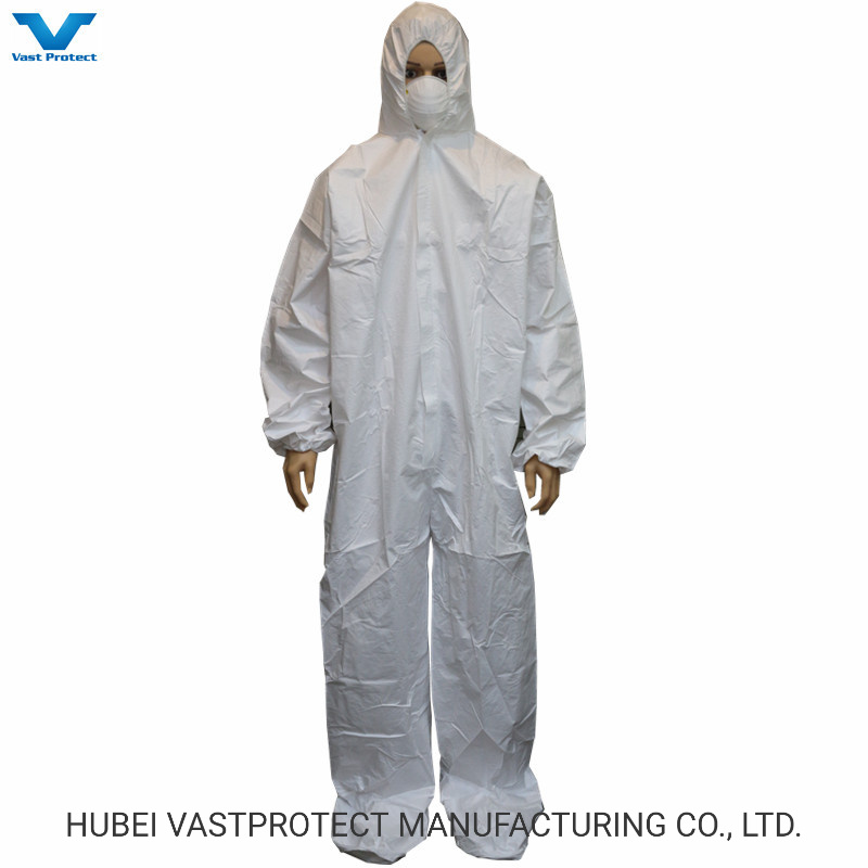 Industrial Safety PPE Protective Clothing Disposable Microporous Coveralls with Bootscover
