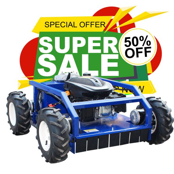 Quality Free Shipping CE EPA Petrol Gasoline Engine All Terrain Grass Cutting Machine Rubber Remote Control Robot Flail Lawn Mower for sale