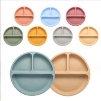 Quality Soft Food Grade Silicone Baby Feeding 3 Divided Plate for Kids Design Style None for sale