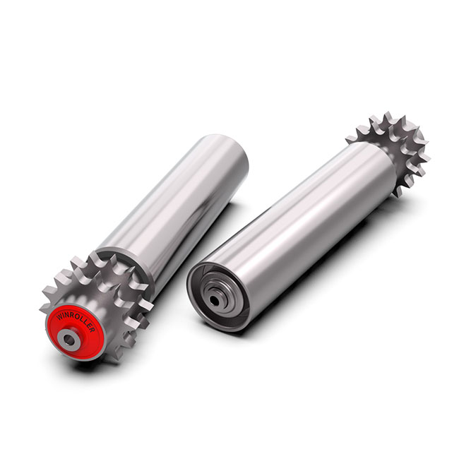 High Strength Steel Conveyor Roller With Double Sprocket For Heavy Load Conveying