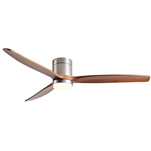Quality Wholesale factory Wooden 52 Inch Modern 3 Leaf Intelligent  Remote Control LED Decorative Ceiling Fan with Light for sale