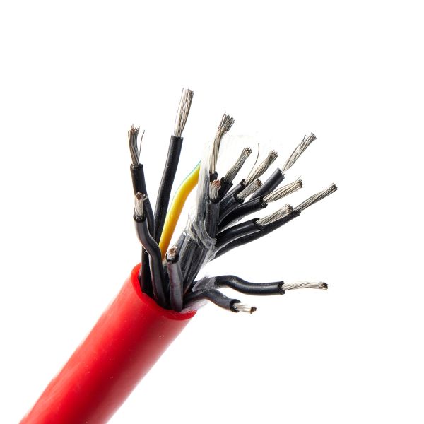 Quality Multi 16 Cores Shielded Sensor Cable Silicone Rubber Insulated Sheathed Red HT Cable for sale