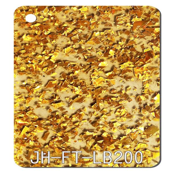 Quality Chunky Clear Gold Glitter Acrylic Sheets 4x8 1.2g/cm3 Plexiglass Cut To Size for sale