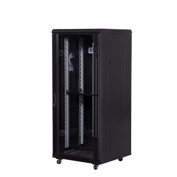Quality 18U Server Rack Floor Standing Network Cabinet with Toughened Glass Door or Mesh for sale