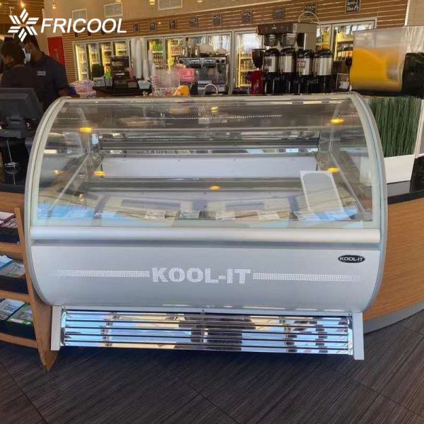 Quality DC12F Ice Cream Display Freezer R290 Gelato Display Case 450L for sale