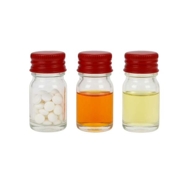 Quality Custom Logo Medicine Concentrate Oil 5mL Glass Bottle Jar with Red Metal Lid for sale