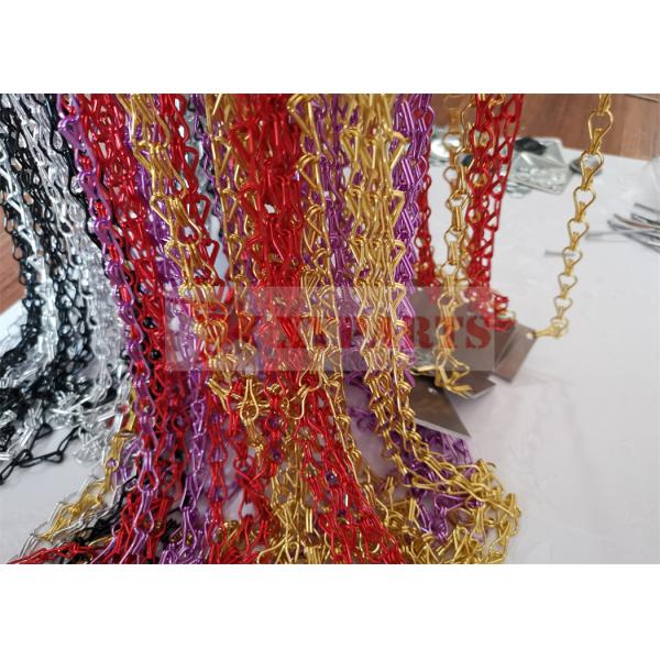 Quality Double Hook Aluminium Chain Door Fly Screen Curtain Various Patterns for sale