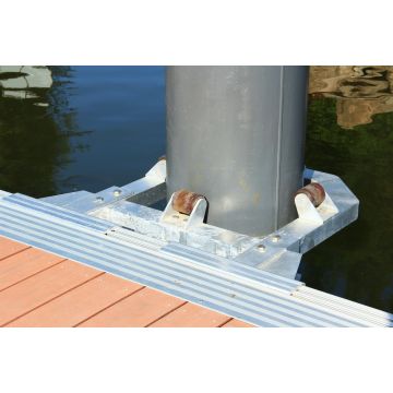 Quality Pipe Floating Dock Pile Guide Wheel Fixing Installation Anti Corrosion Pile Cap for sale