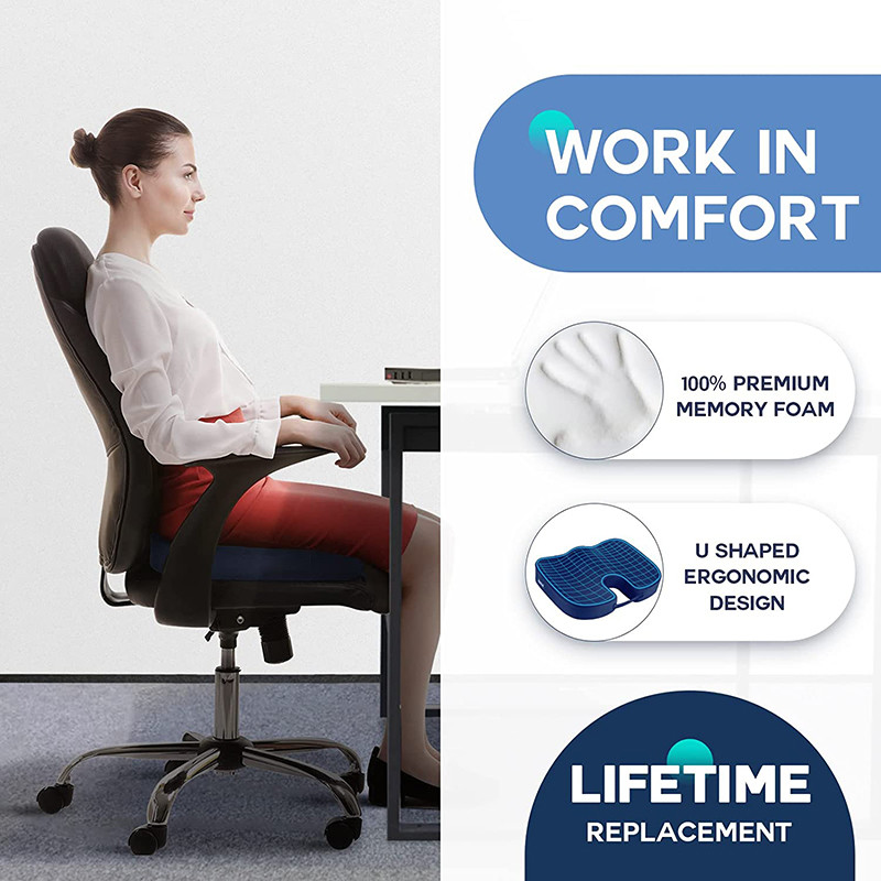 Quality Cushion Hot Ergonomic Design U Shape Memory Foam Seat Cushion with Cooling Gel for sale