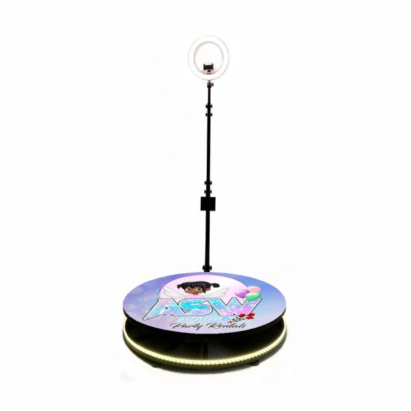 Quality Adjustable 360 Video Photo Booth Selfie Platform Automatic Spin With Ring Light for sale